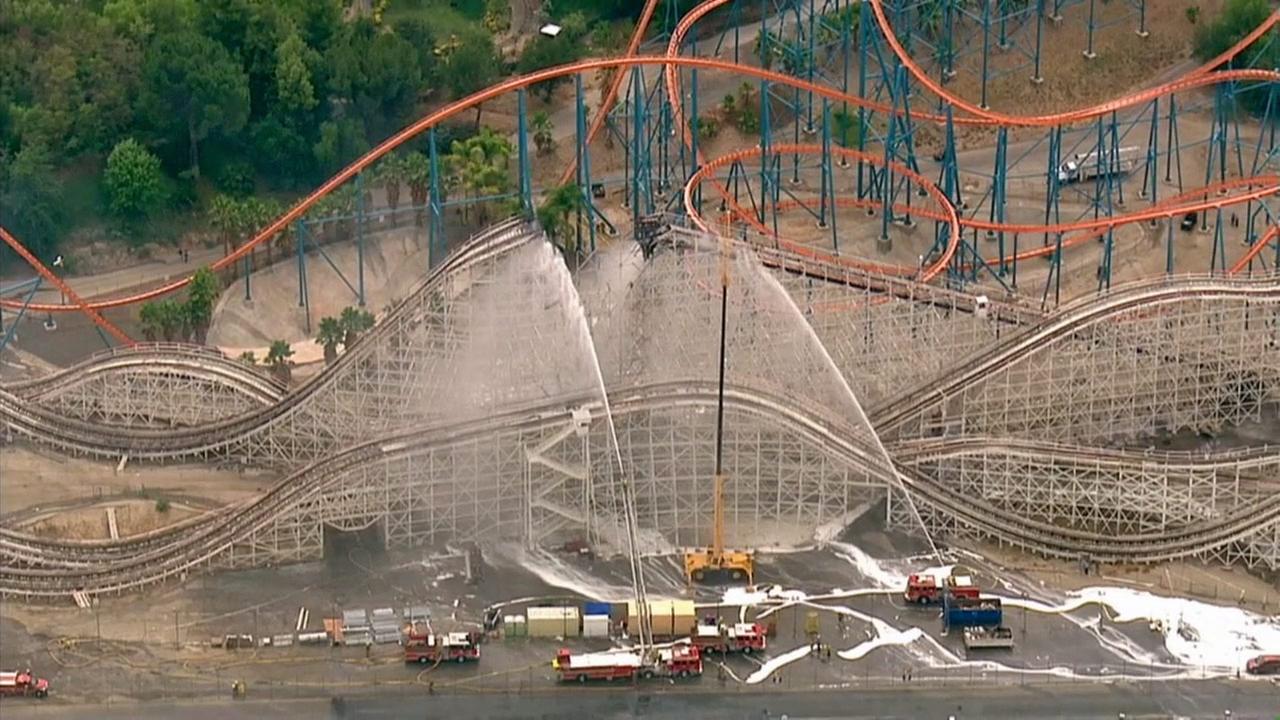 Colossus lift hill collapses during fire at Magic Mountain | abc7.com