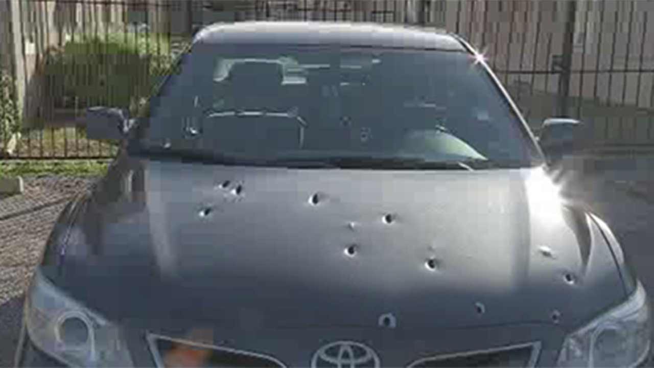 Car riddled with bullets in drive-by shooting | abc13.com