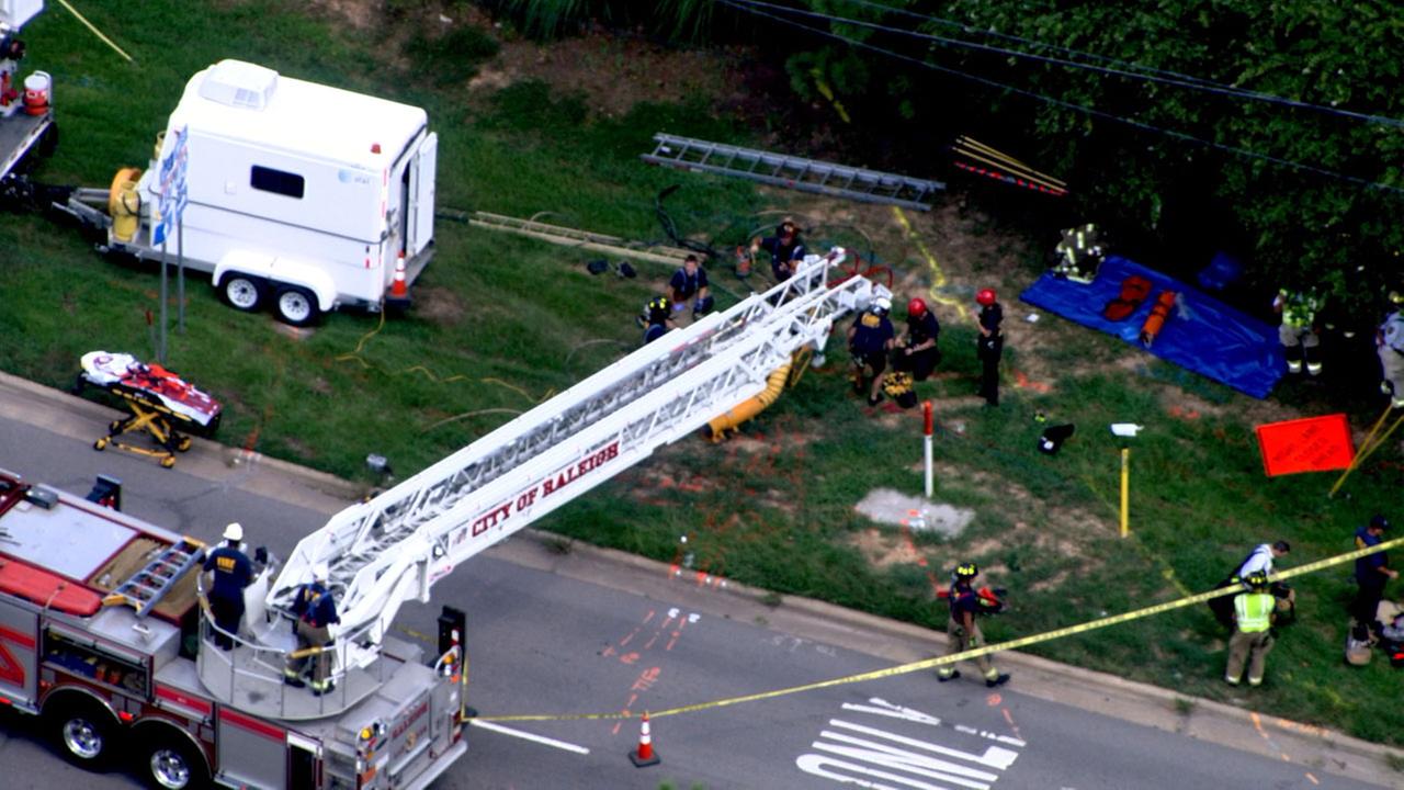 Emergency crews rescue man trapped in Raleigh manhole | abc11.com Emergency crews rescue man trapped in Raleigh manhole | abc11.com